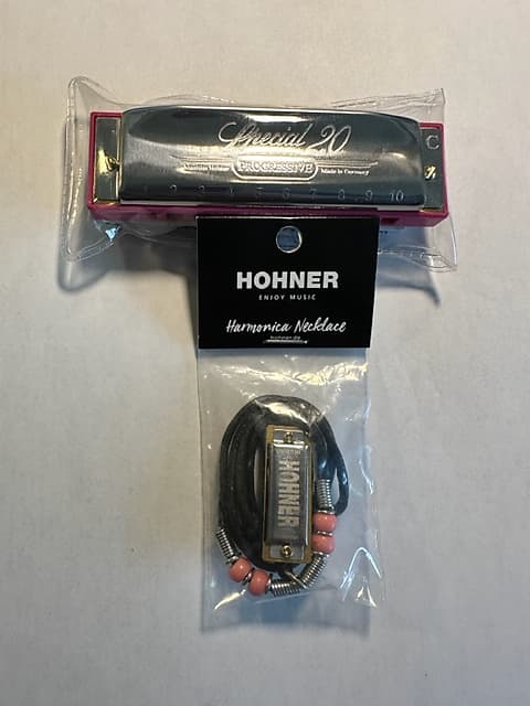 Hohner Special 20 Pink AND 38n Mini Harmonica Necklace Bundle | Reverb