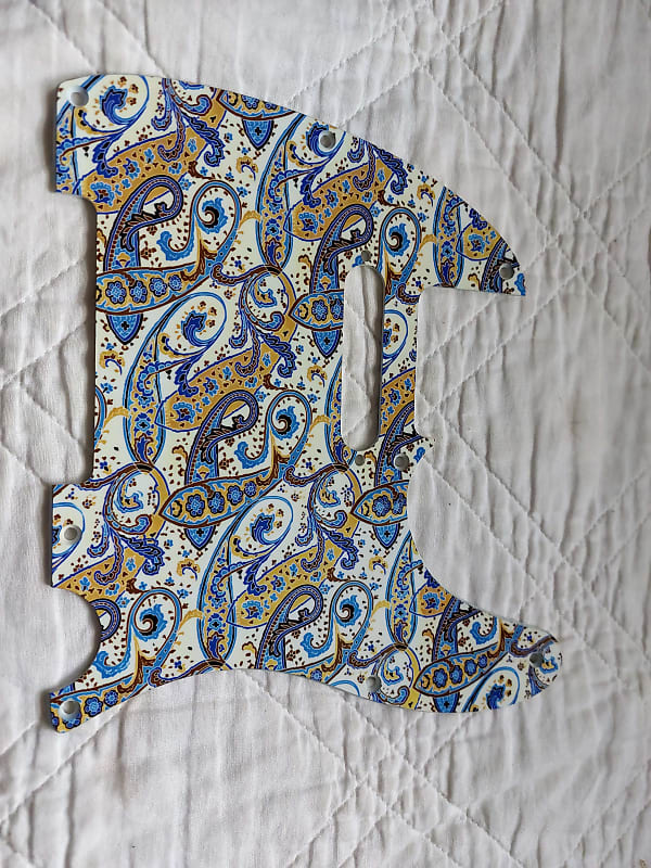 GreasyGroove Blue paisley tele pickguard 2020s - blue paisley | Reverb
