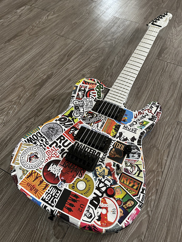 Custom Partscaster StickerBomb | Reverb