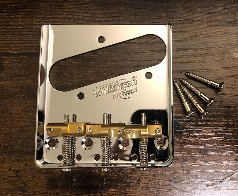 Left handed Wilkinson Telecaster Bridge w/brass saddles | Reverb