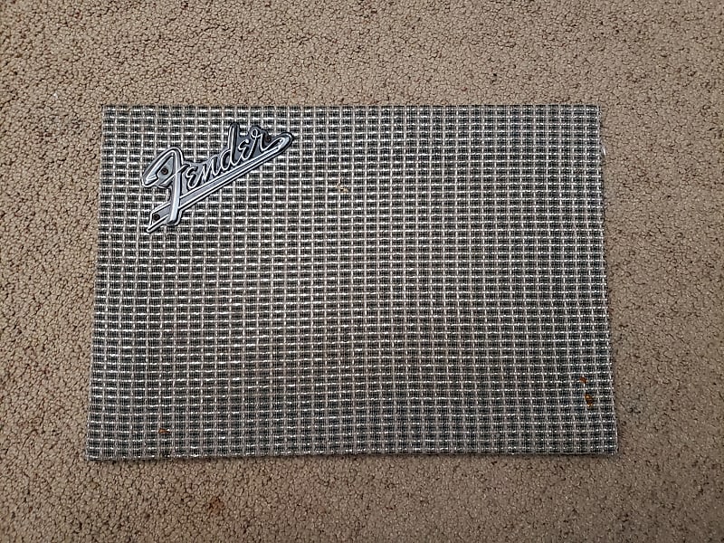 Fender logo amp badge and grill cloth Champ early 1970's | Reverb