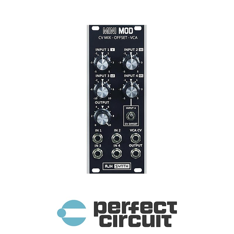 AJH Synth MiniMod CV Mixer + Offset + VCA (Black) [DEMO] | Reverb