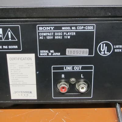 Sony CDP-C505 5 Disc Carousel CD Player Changer w Remote & | Reverb