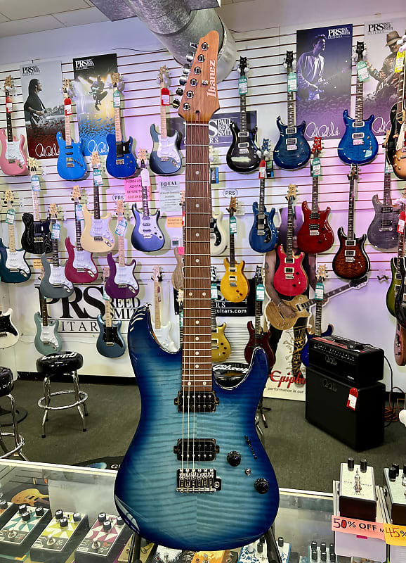 Ibanez Standard AZ24S1F Electric, Transparent Turquoise Burst | Reverb