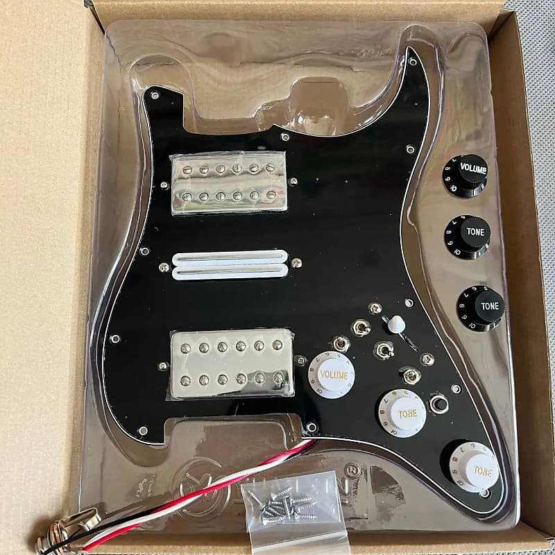 HSH Black Stratocaster Strat Style Guitar Prewired Loaded | Reverb