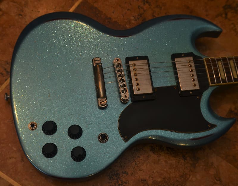 Gibson SG Stand 61 Nitro Relic Pelham Blue Sparkle | Reverb