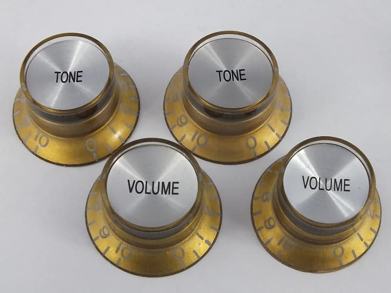 Gold Reflector Knobs Top Hat Mirror fits USA Gibson guitars | Reverb