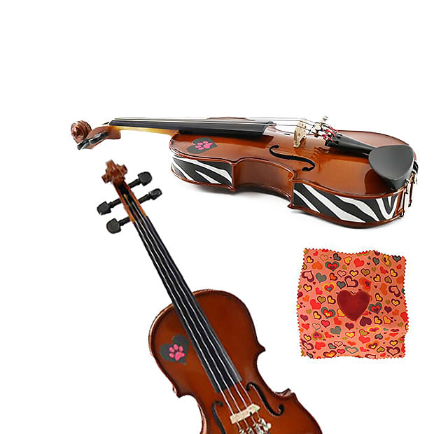 Heart Rosin w/Zebra Violin Skins - Fits 1/8 Size (Violin not | Reverb
