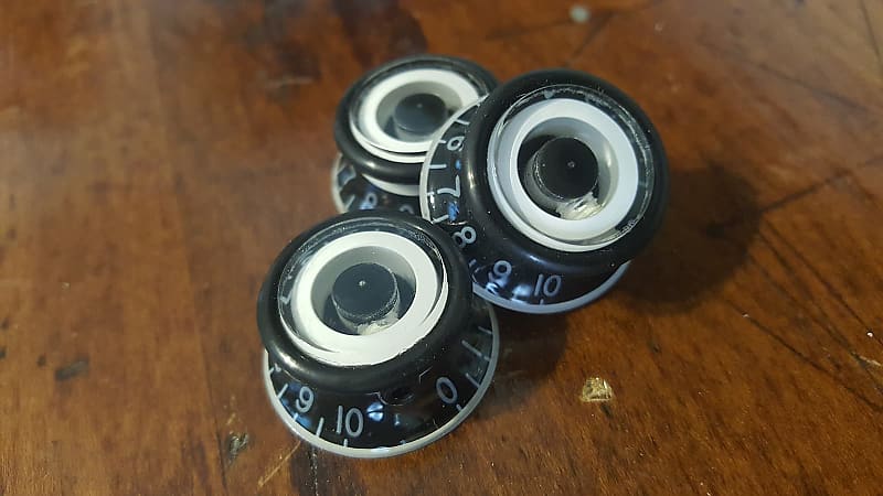 JAT CUSTOM GUITAR PARTS 3 Set Screw Speed Grip Top Hat Knobs | Reverb