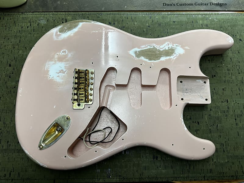 Warmoth Stratocaster, partially loaded, shell pink relic | Reverb