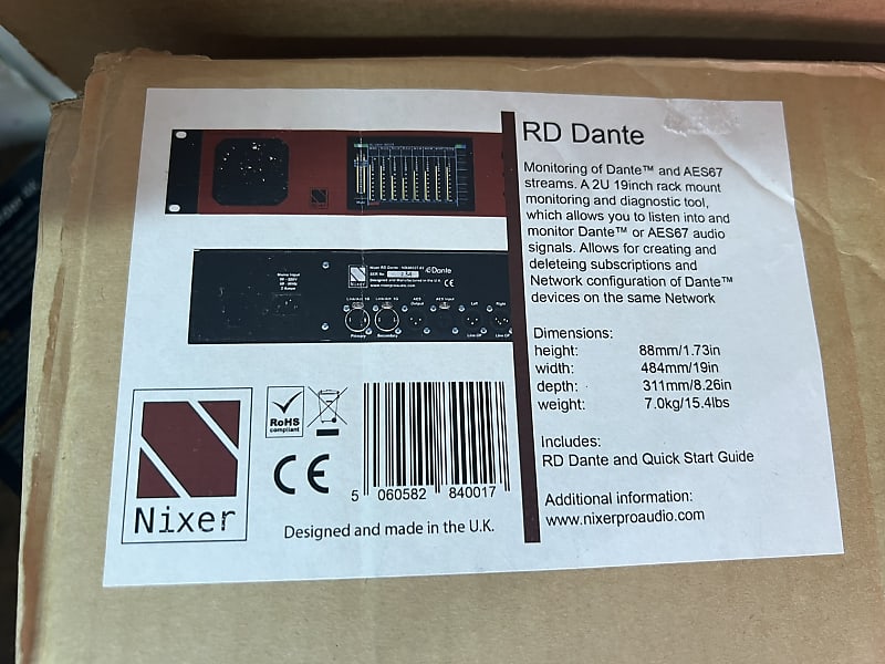 Nixer RD Dante Rack Mount Confidence Monitor and Diagnostic | Reverb