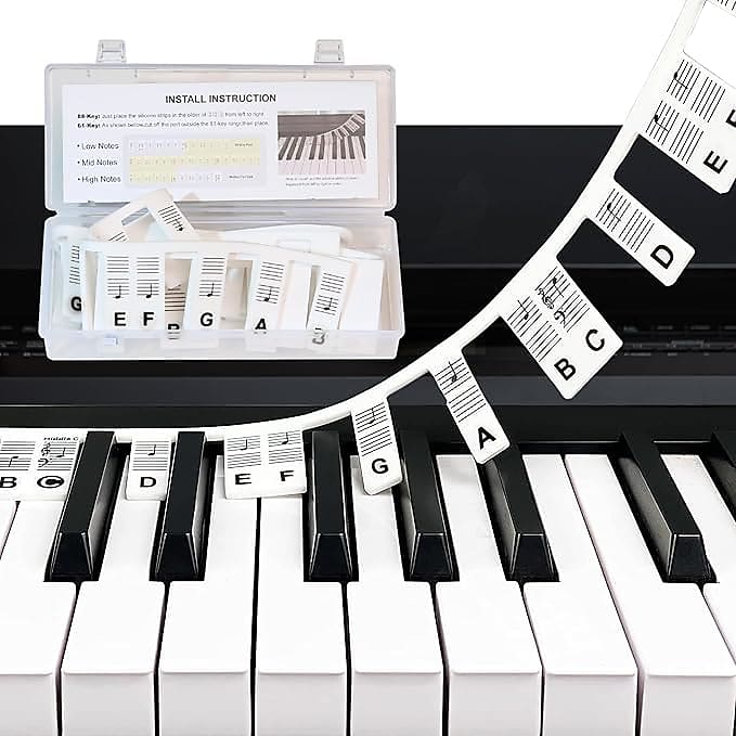 Removable Black and White Piano Keyboard Note Labels for | Reverb