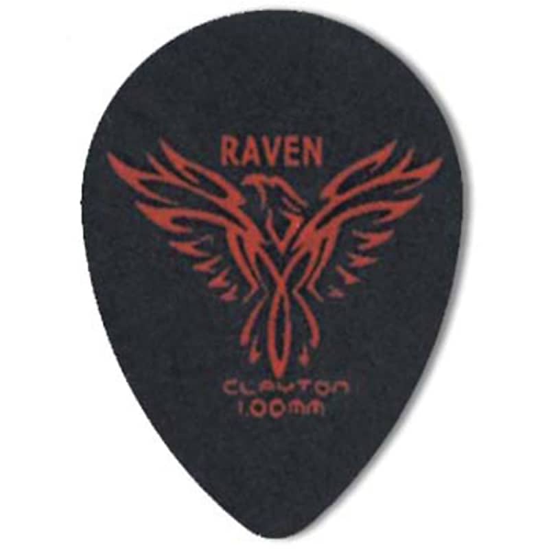 Clayton BLACK RAVEN PICK SMALL TEARDROP 1.0MM (72 Pack) | Reverb