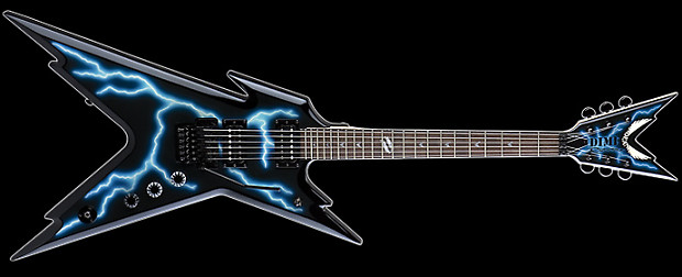 Dean Razorback Dimebag Floyd Lightning Blue Lightning | Reverb