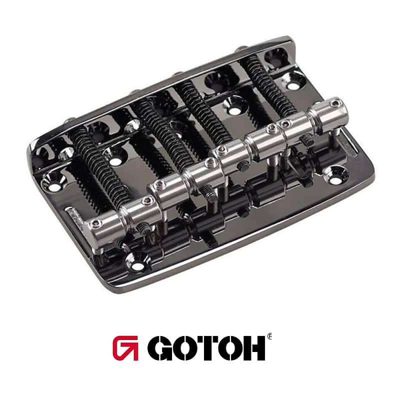 Gotoh 203B-4 | 4-String Bass Bridge | Cosmo Black | Reverb