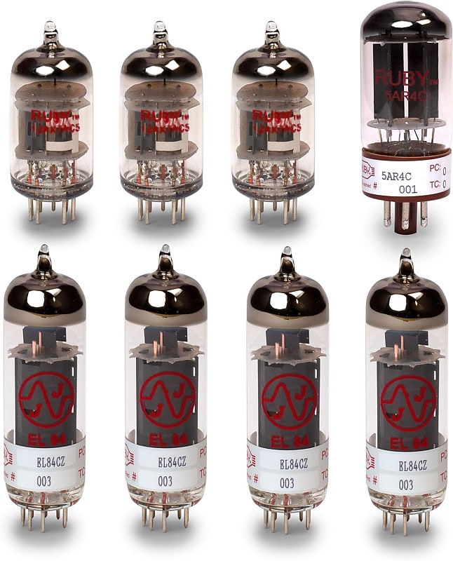 Vox AC30CC2 Tube Set with Matched Power Tubes, Ruby and JJ | Reverb