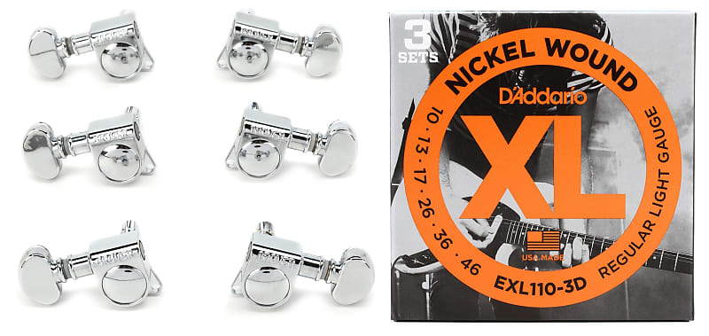 Grover 406C Mini Locking Rotomatic Tuners - 3+3 Chrome Bundle | Reverb