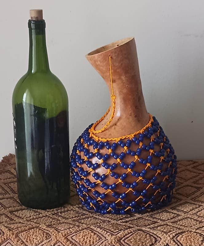 Sekere (medium-small Yoruba-style netted gourd rattle) | Reverb
