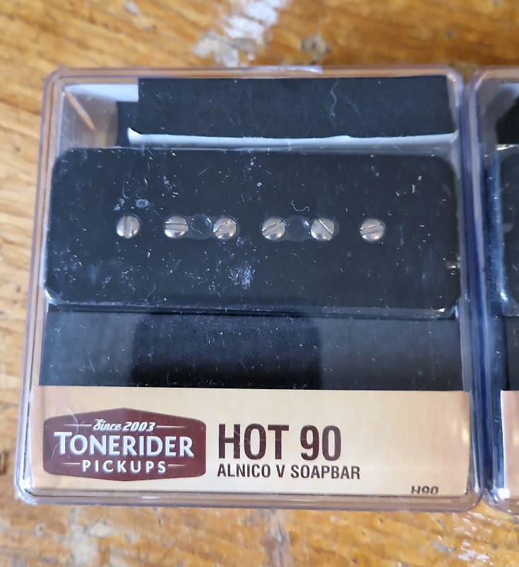 Tonerider Hot 90 Alnico V SoapBar P90 Pickup set - Black | Reverb