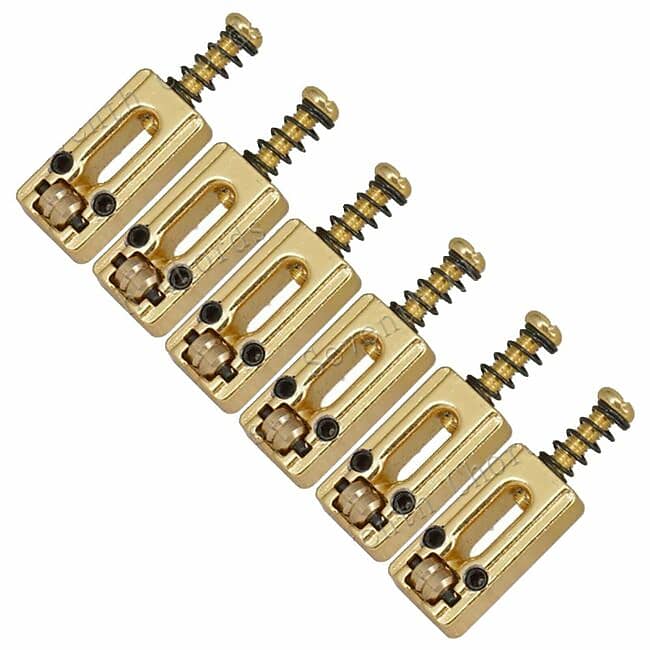 New 6 Saddles Roller Gold Screw Gold - Bridge Guitar | Reverb