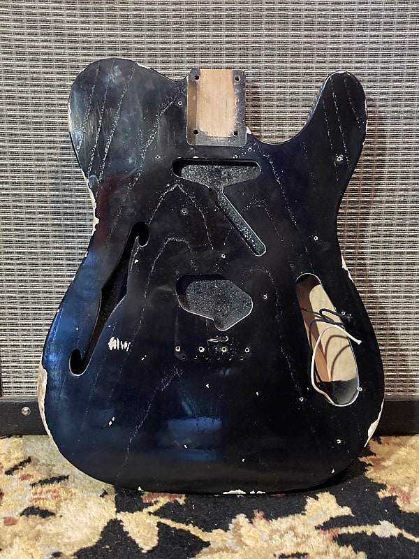 MJT Thinline Telecaster Replacement Body Black Relic | Reverb