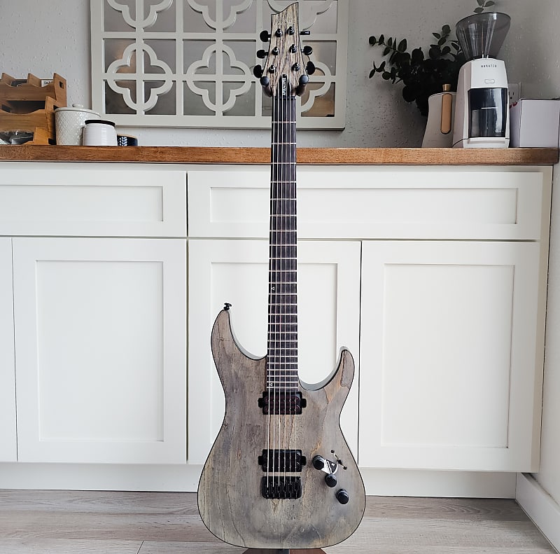 Schecter C-1 EX Apocalypse "BARITONE" Guitar in Rusty Grey | Reverb