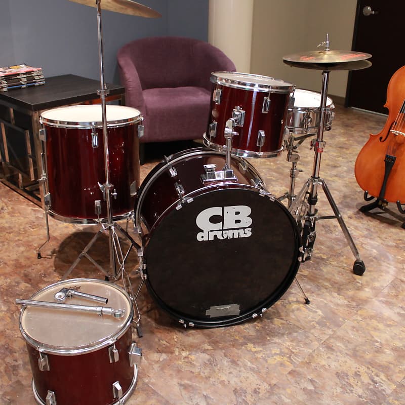 CB Percussion Red 5-Piece Drum Kit w/ Crash and Hi-Hat | Reverb