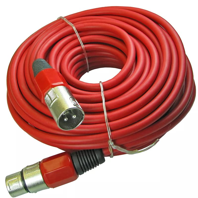 100 Ft Foot Xlr 3Pin Male To Female Red Mic Microphone | Reverb