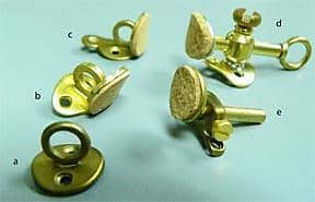 Brass Screw-On Thumb Rests & Strap Hooks - Model E | Reverb