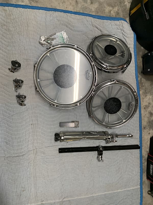 10” 12” 14” Remo Vintage Roto Toms with Rims mount Chrome | Reverb