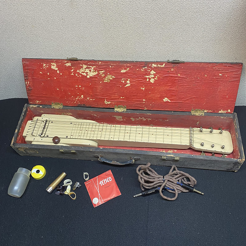 Teisco? mystery lap steel guitar with case, cord, picks, | Reverb