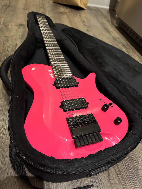 Kiesel Zeus 7 string headless 2024 - Neon hot pink | Reverb