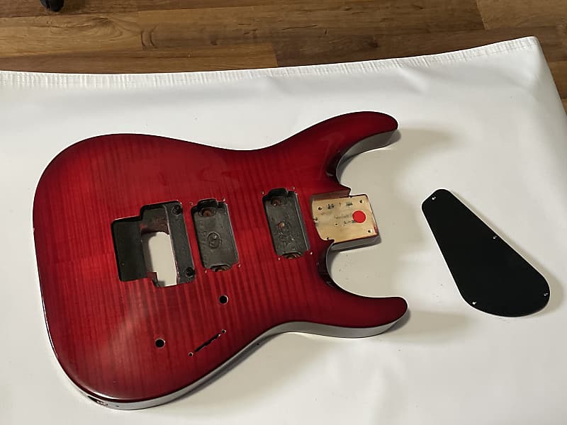 2007 Japan Jackson DKMG Dinky Transparent Red Flame Guitar | Reverb