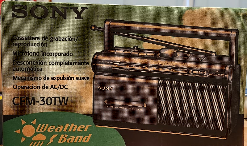 Sony CFM-30TW WeatherBand Radio Cassette Recorder in Original | Reverb