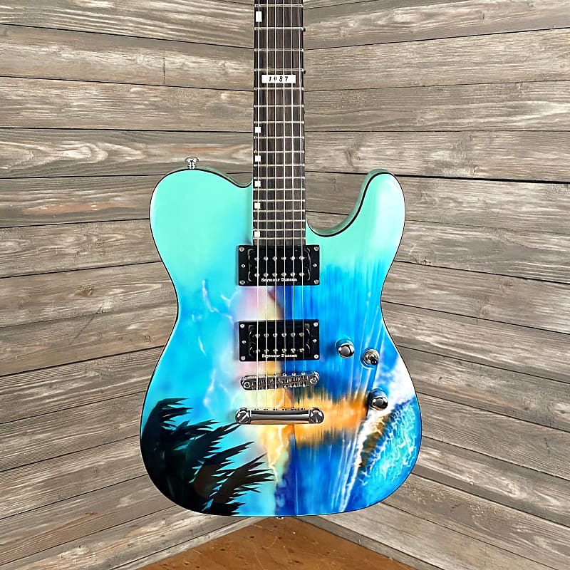 ESP LTD Eclipse NT '87 Electric Guitar Custom Painted "Beach | Reverb