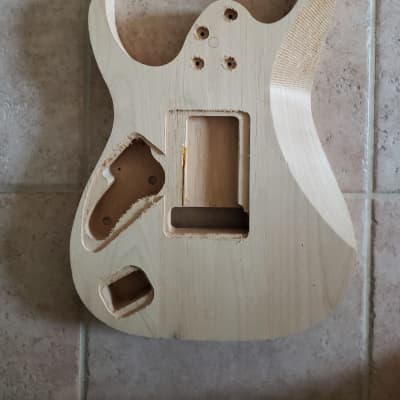 Unfinished 7 string strat style electric guitar body routed | Reverb