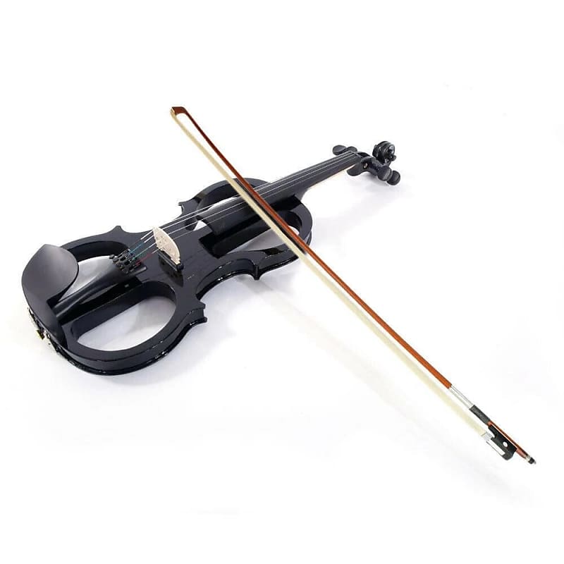 4/4 Electric Violin Fiddle + Case Bow Rosin Earphone Black | Reverb