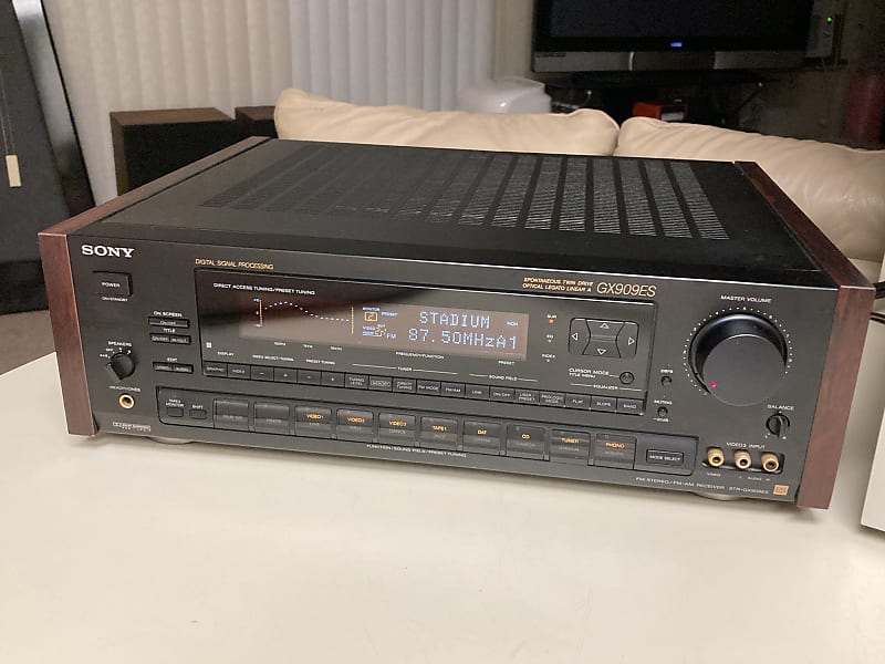 Sony STR-GX909ES 1990s Black/Cherry wooden sides | Reverb