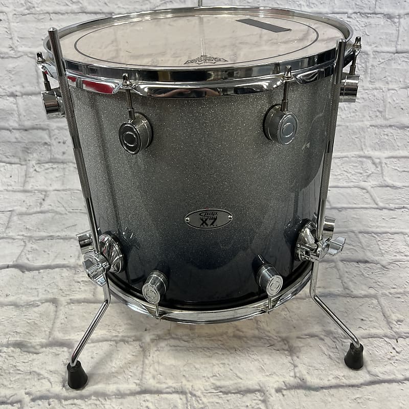 PDP X7 Silver to Black Sparkle 16x16" Floor Tom | Reverb