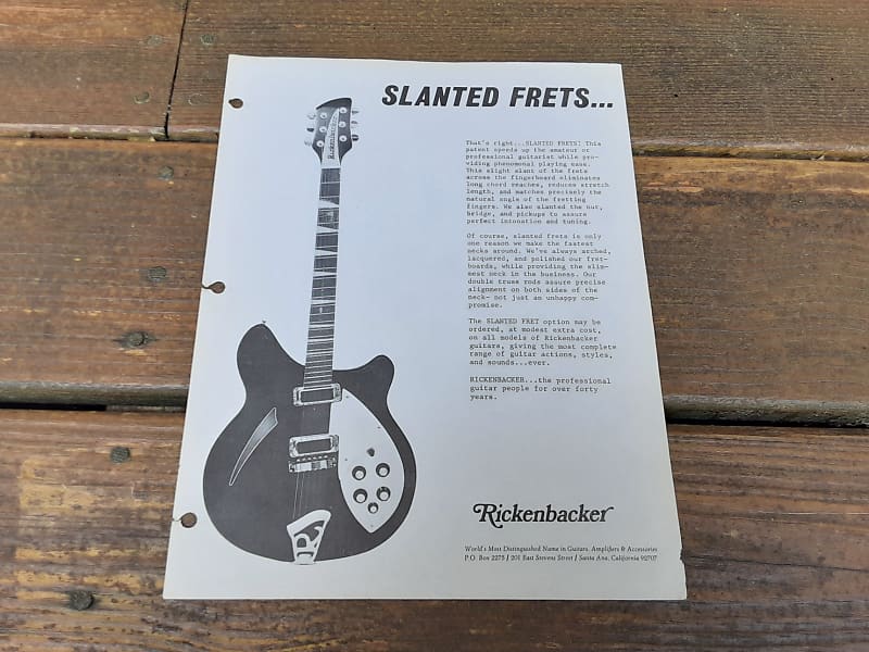 Vintage Circa 1968 Rickenbacker Slanted Frets Flyer! Rare, | Reverb
