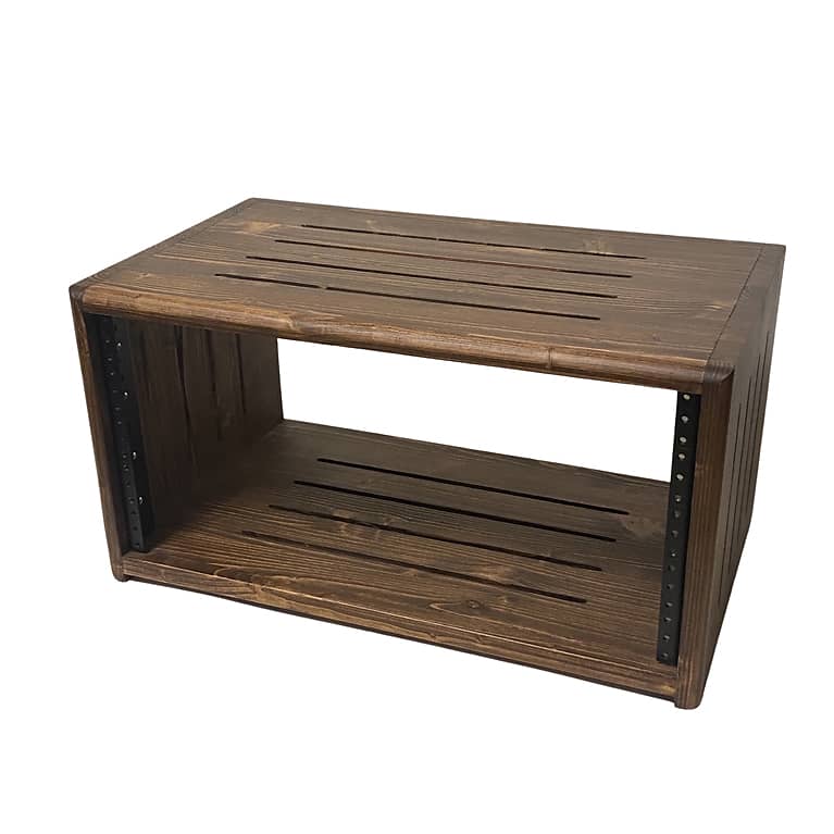 Studio Rack 5U Unit Solid Wood Walnut Stain Air Ported | Reverb