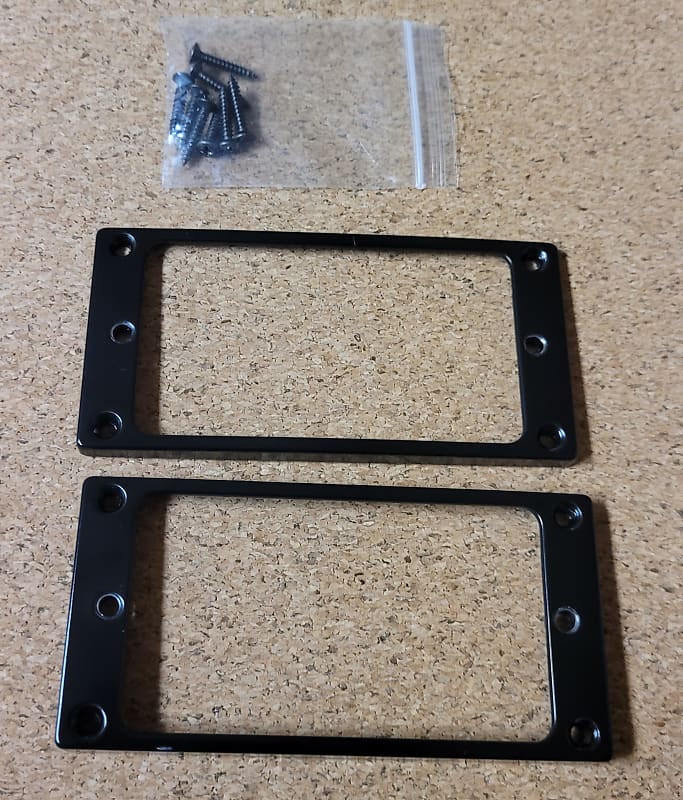 Metal angled humbucker mounting ring set - Black | Reverb