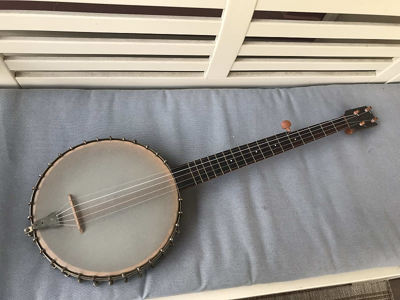 1890s Buckbee Open Back Banjo Brass spun over hoop, new head, | Reverb