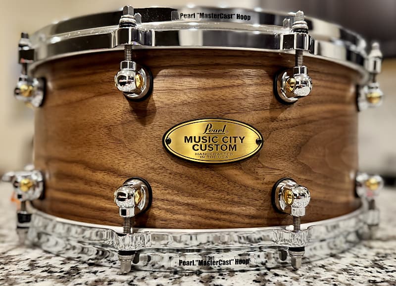 Pearl Music City Custom Solid Walnut 14x6.5 Snare with | Reverb