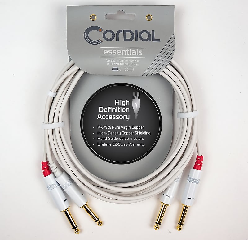 Cordial Unbalanced Dual-Mono Cable; White, 5ft. CFU 1.5 PP - | Reverb