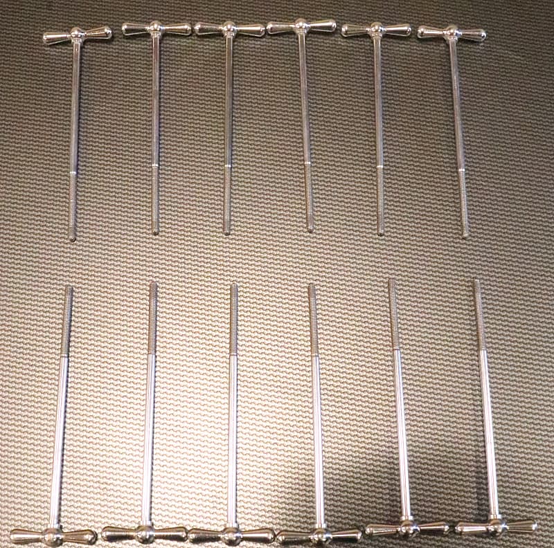 Ludwig 6-1/8" Chrome T Rods 12pk Vintage 1960's #1 | Reverb