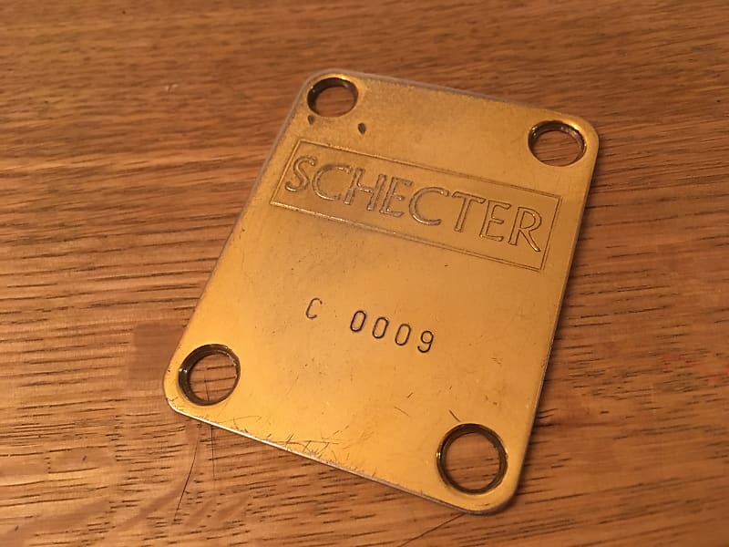 Schecter Neck Plate USA Texas Era mid-late 80's Gold with | Reverb