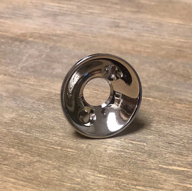 SGM Curved Tele Cup Jack Plate for Telecaster, Satin Chrome | Reverb