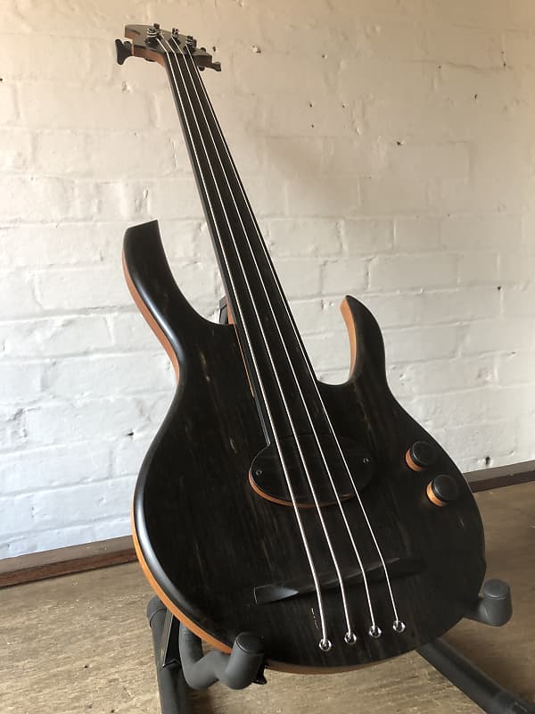 Letts Woden 28” fretless 4 string bass guitar Black Ebony | Reverb