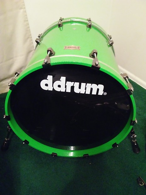 ddrum dominion maple 5 piece shell pack lime green sparkle | Reverb